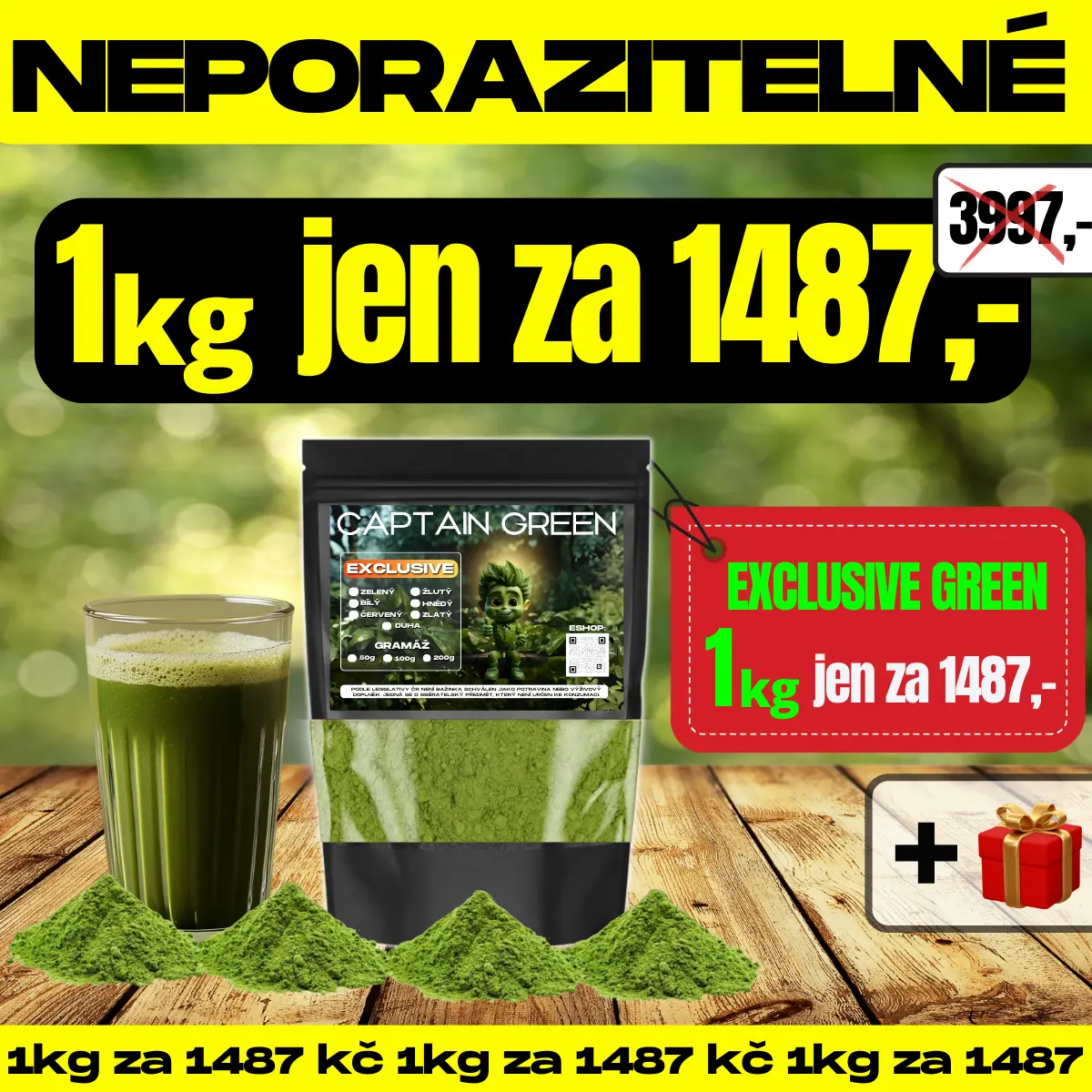 1kg Kratom Exclusive - REKORDNÍ NABÍDKA | Captain Green Kratom